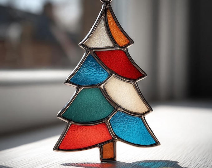 Christmas Tree V2 ( 3,9 " - 10 Cm ) Stained Glass Pattern , Glass ...