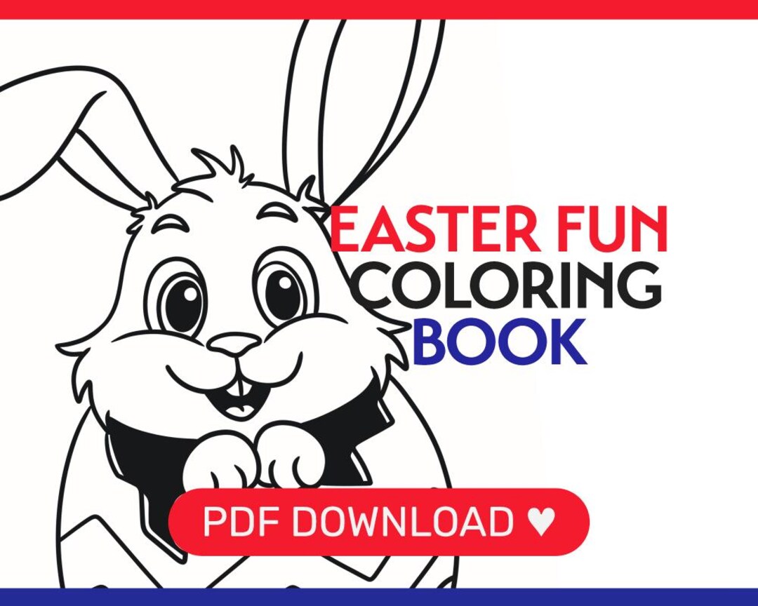 Bunny Coloring Pages – Easter Activity Printables in PDF - Etsy