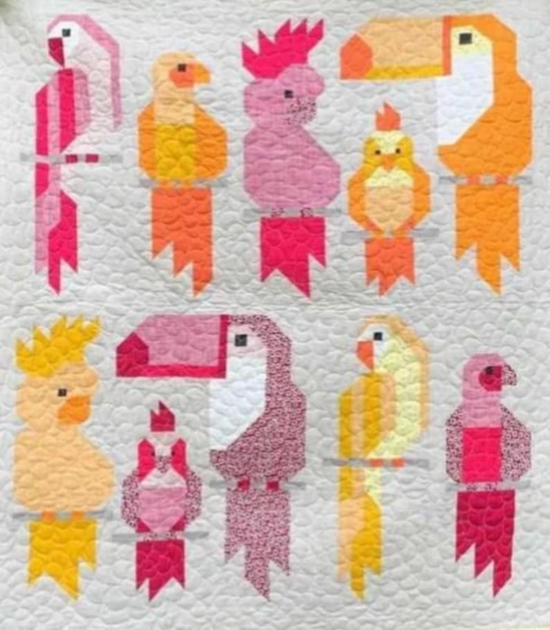 Pretty Birds by Elizabeth Hartman Paper Quilt Pattern, Fat Quarter ...