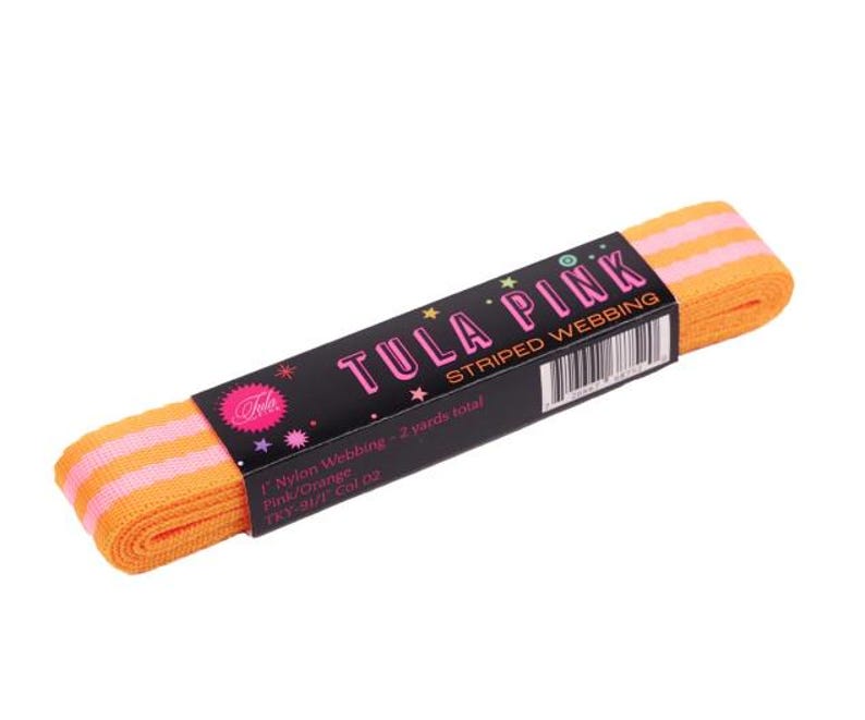 Tula Pink Striped Webbing 2yd X 1in Wide, Great for Bag Making and ...