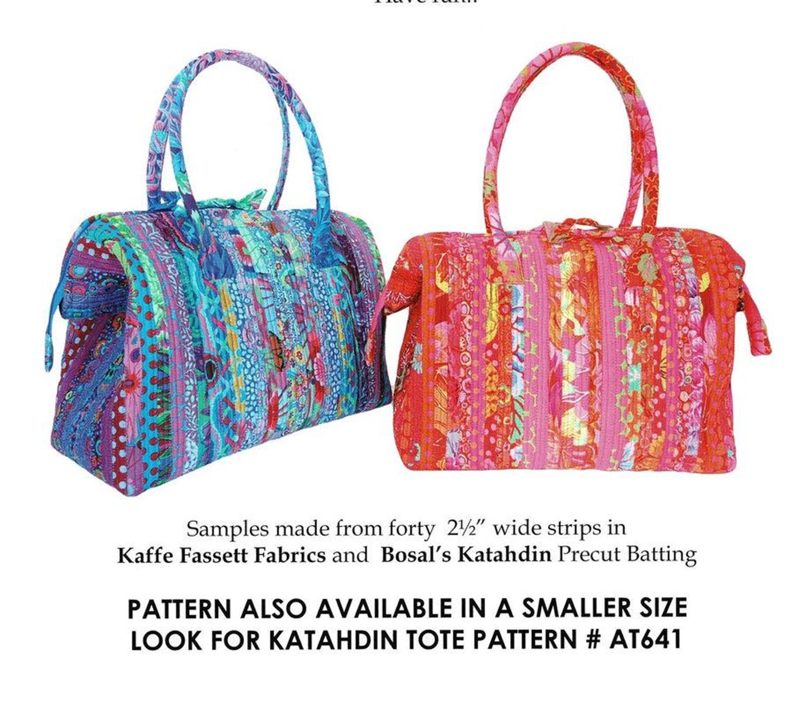 Big Katahdin Tote Sewing Pattern and Includes 2 Pre-bent Stays- From Aunties Two-bags, Purses ...