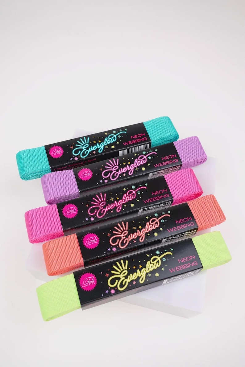 Tula Pink Everglow Webbing BY THE YARD 1 Inch Wide , Great for Bag ...