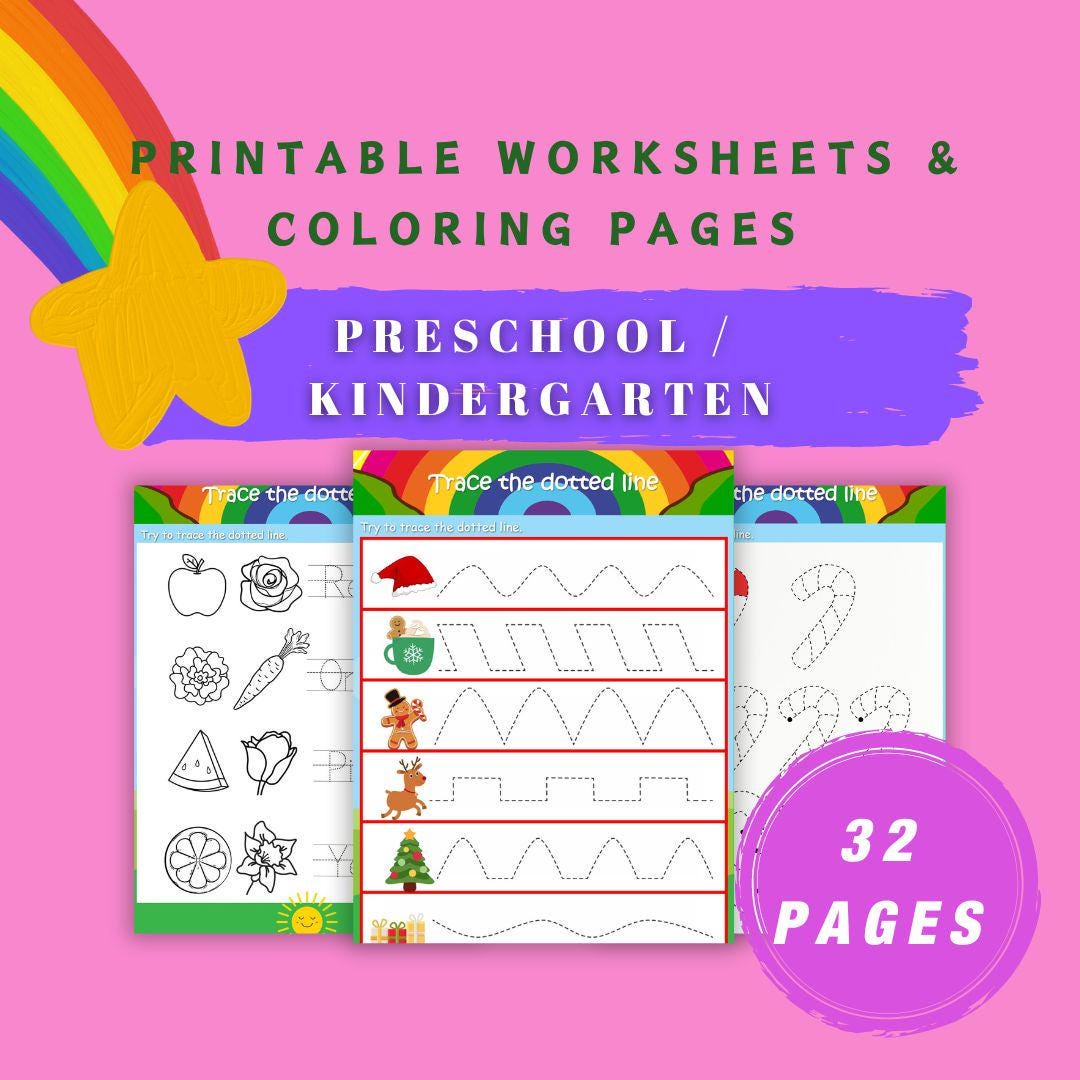 Printable Fun & Educational 32 Worksheets and Coloring Pages for Kids ...