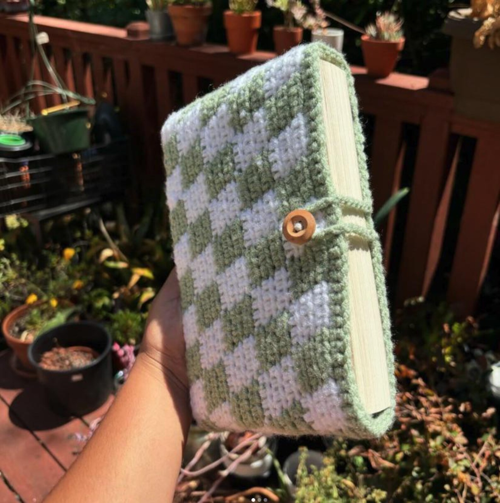Crochet Checkered Book Cover - Etsy