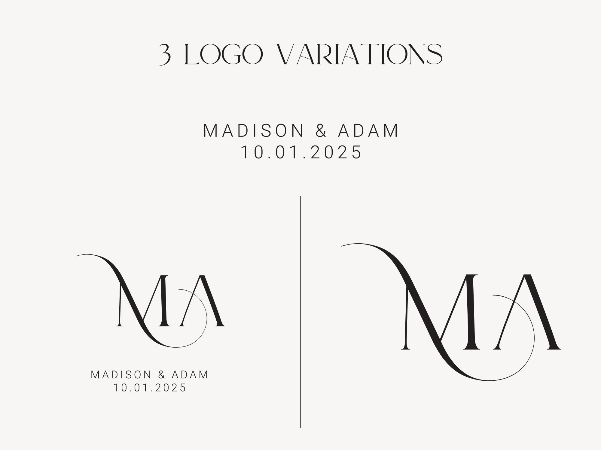 Couple Monogram for Wedding, Wedding Monogram Template, Wedding Logo ...