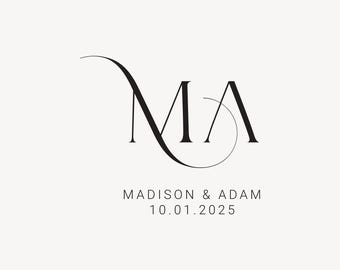 Couple Monogram for Wedding, Wedding Monogram Template, Wedding Logo ...