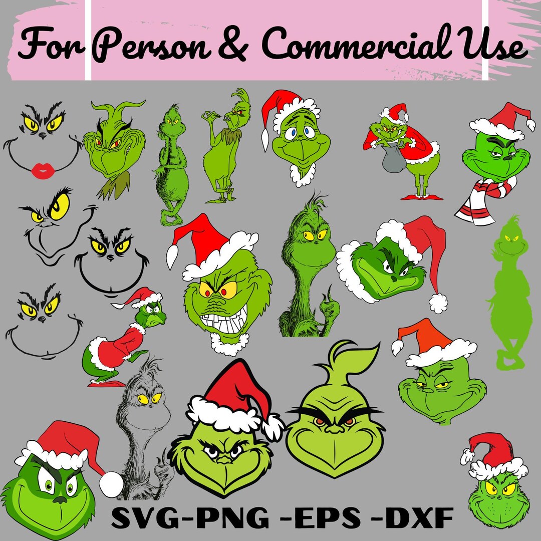 Grinch Face SVG,PNG, Grinch Face , Funny Grinch Face Svg Png Dxf ...