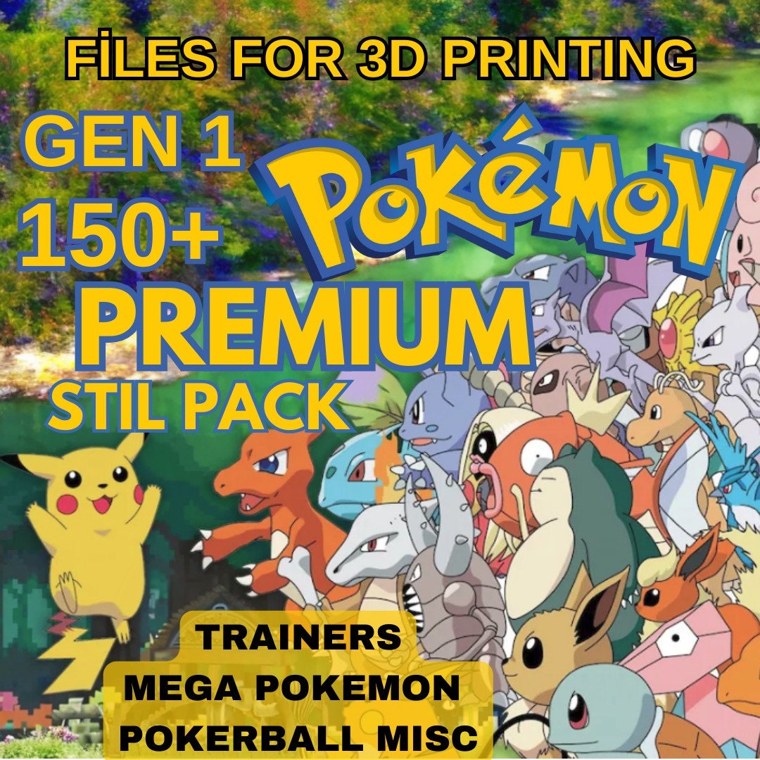 150 Pokemon STL 3D File Bundle Pack 3D Printed Pokemon File Pokemon ...