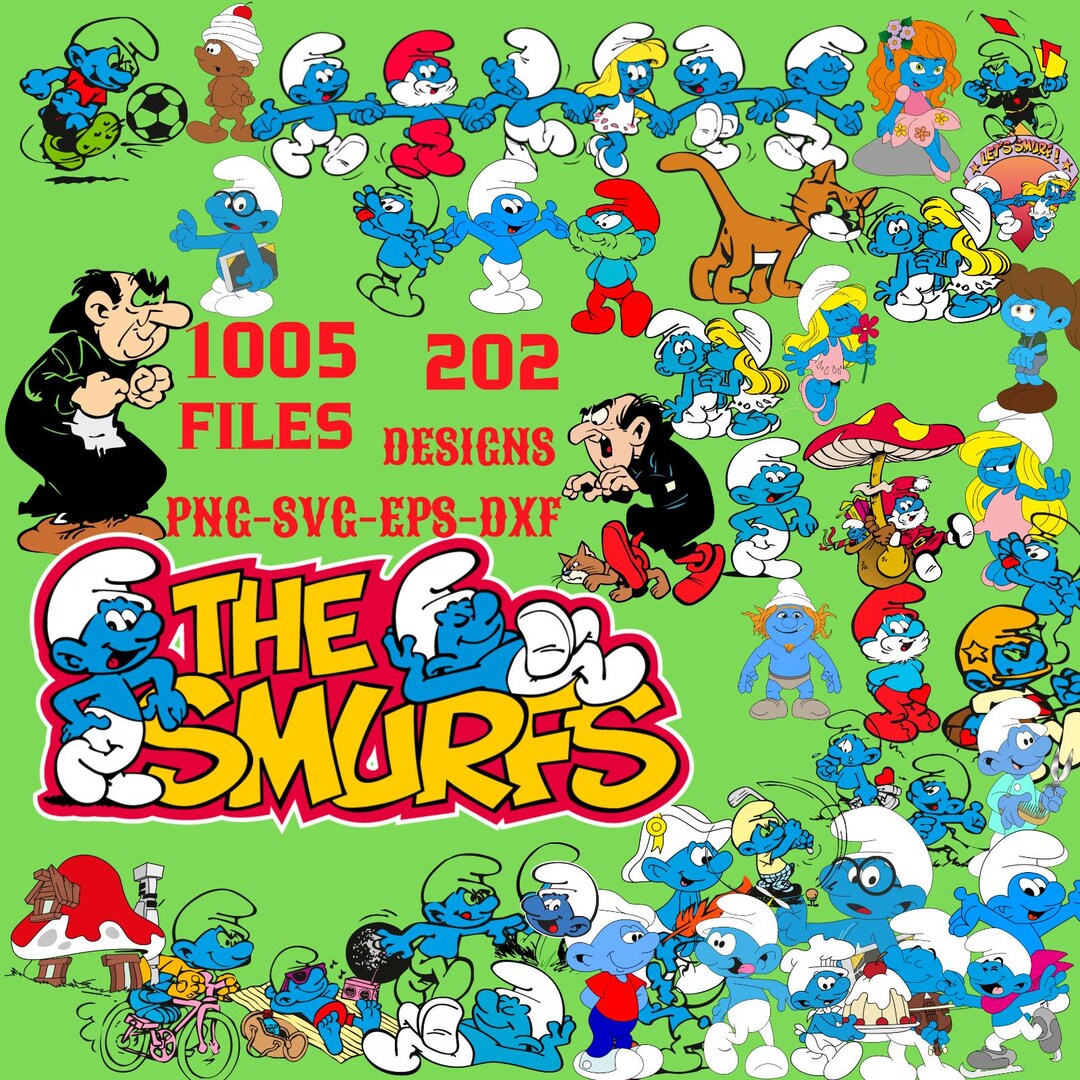 1000files Smurfs PNG Bundle,the Smurfs SVG Bundle, Smurfs Birthday ...