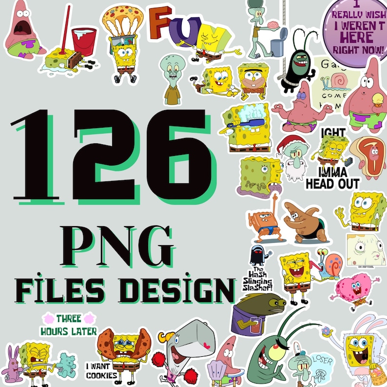 126spongebob Cliparts Bundle,spongebob Funny Png,spongebob Cartoon ...