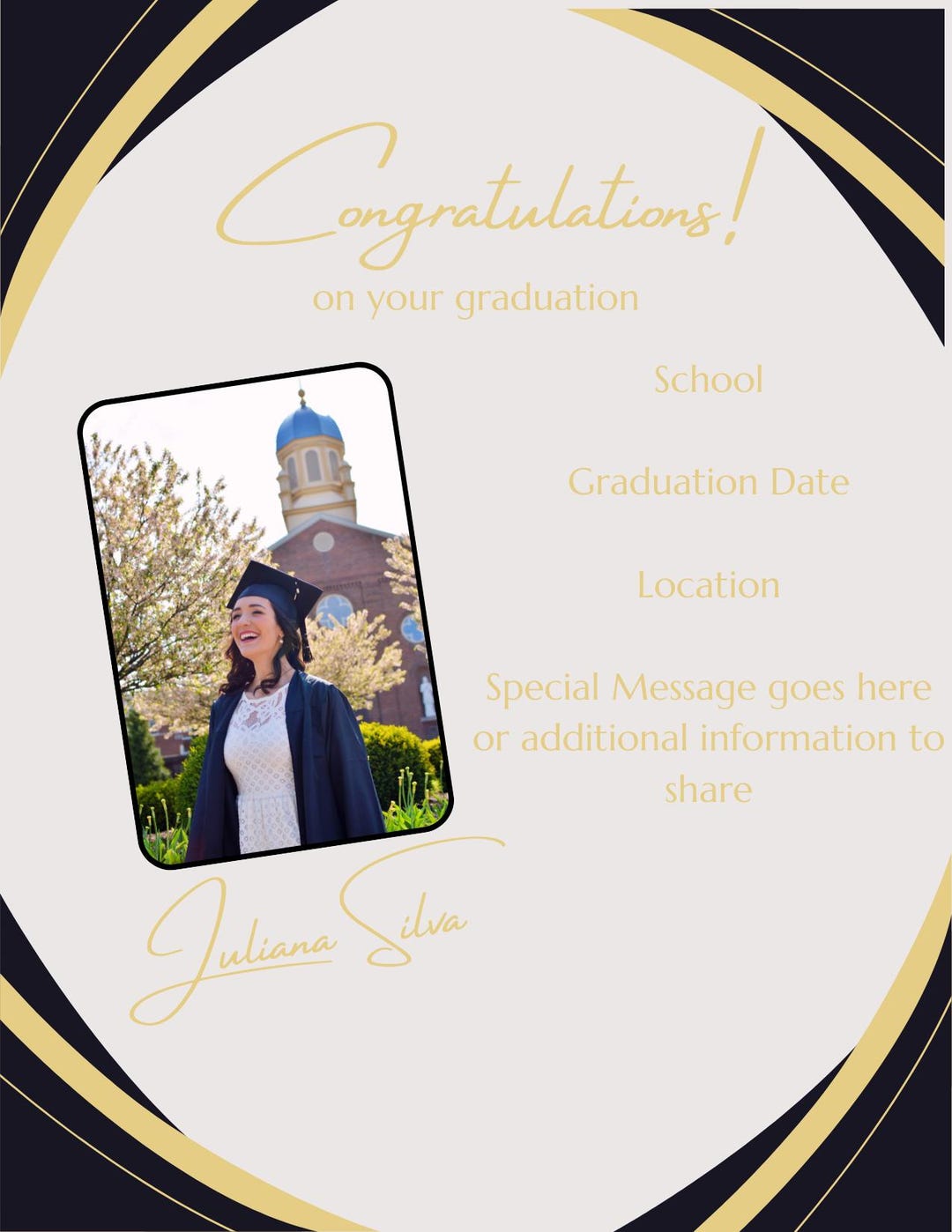 Personalized Graduation Announcement Postcard - Etsy