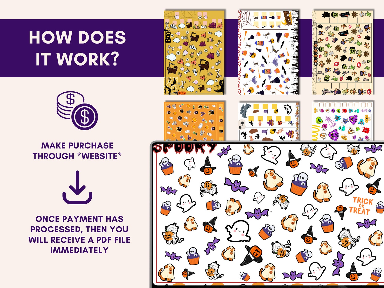 9 I Spy Worksheets Halloween Edition Counting for Kids Instant Digital ...