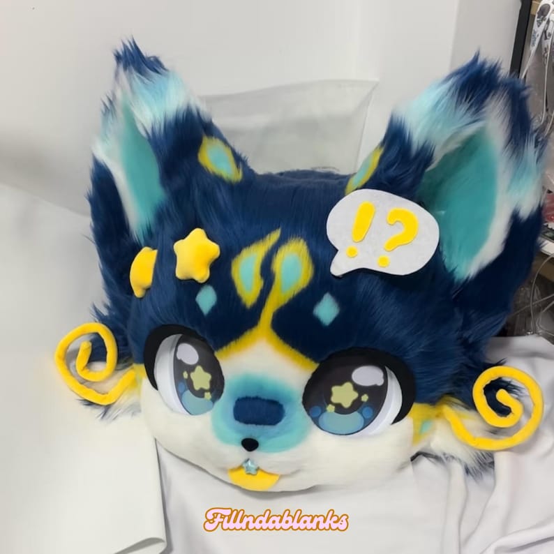 Fantasy Star Cat Fursuit Head, Custom Fursuit Head, Kenomo Theme Party ...