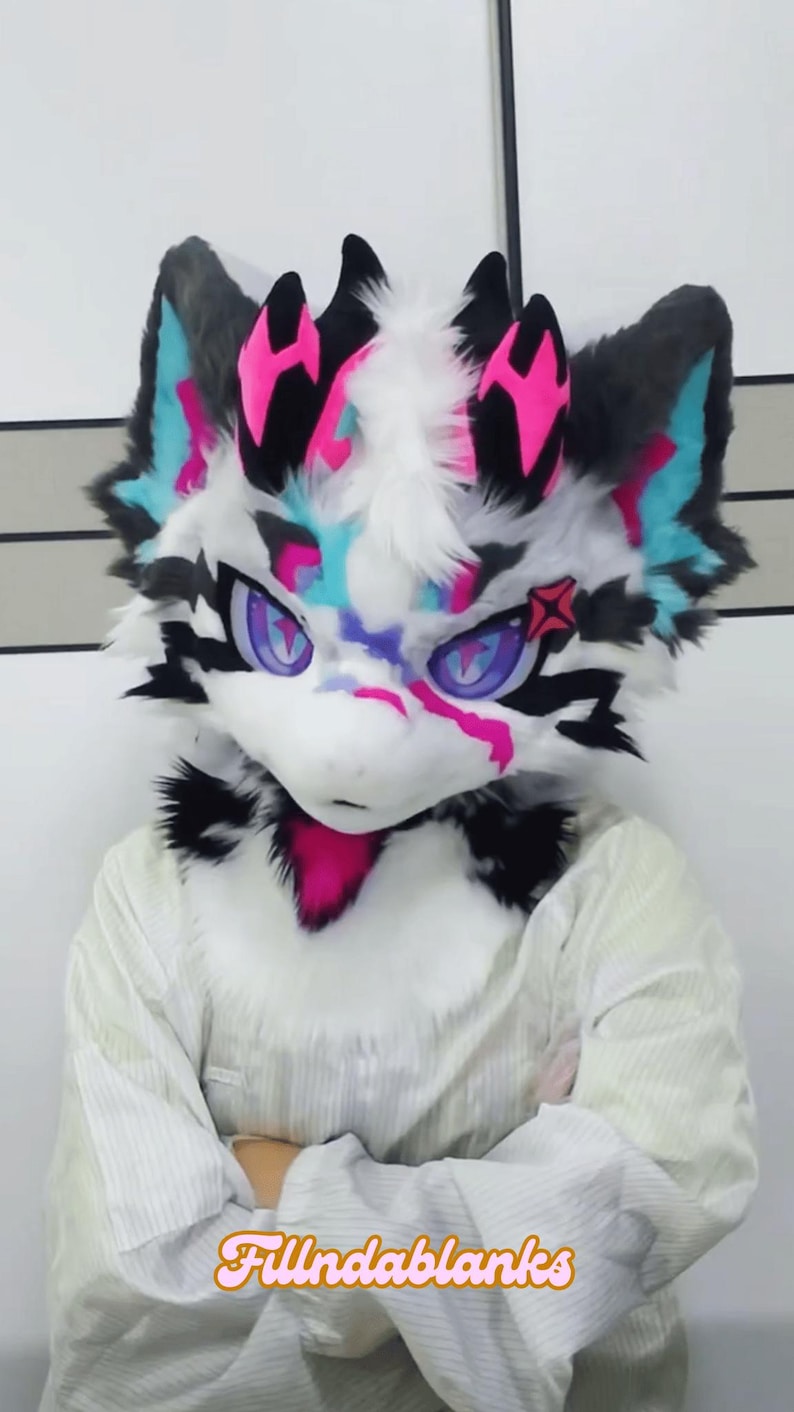 Purple Morning Star Dragon Fursuit Head, Custom Fursuit Head, Kenomo ...