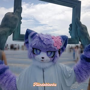 Cute Sakura Cat Fursuit Head, Custom Fursuit Head, Kenomo Theme Party ...