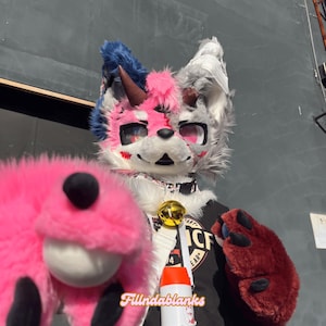 Cute Double Devil Dog Fursuit Head, Custom Fursuit Head, Kenomo Theme ...