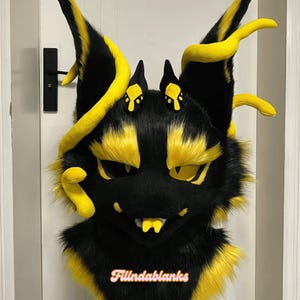 Golden Snake Wolf Fursuit Head, Custom Fursuit Head, Kenomo Theme Party ...