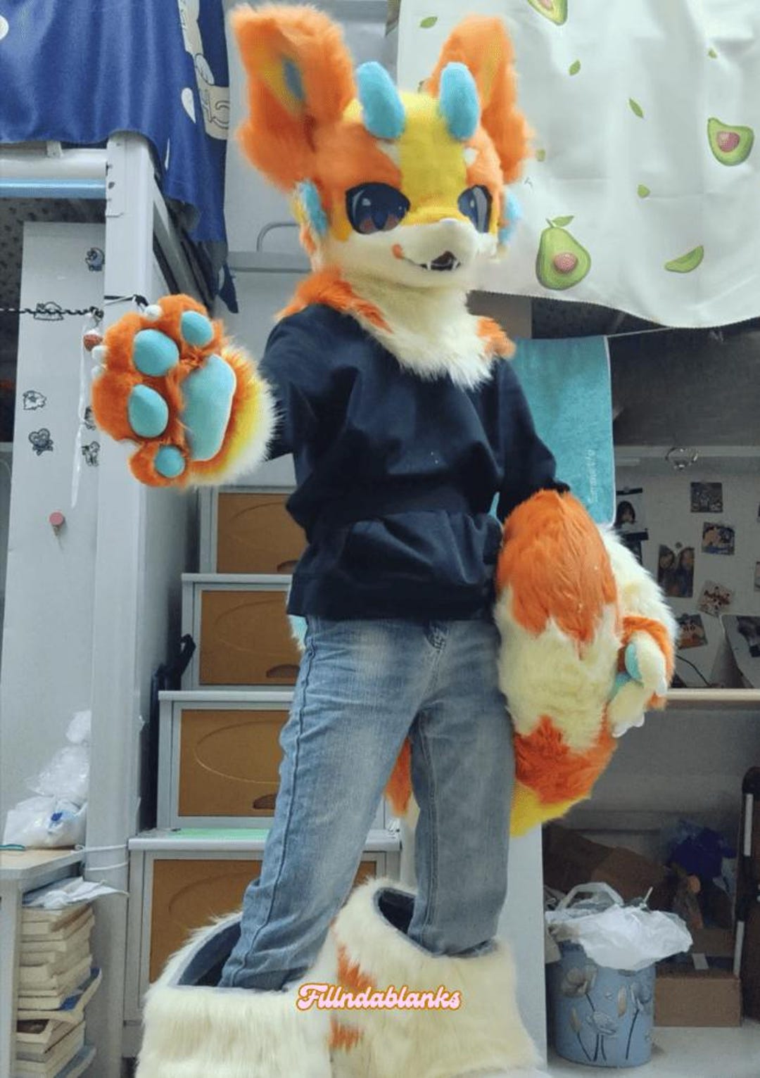 Custom Fursuit Head, Kenomo Theme Party, Fursuit Mask, Fantasy Creature ...