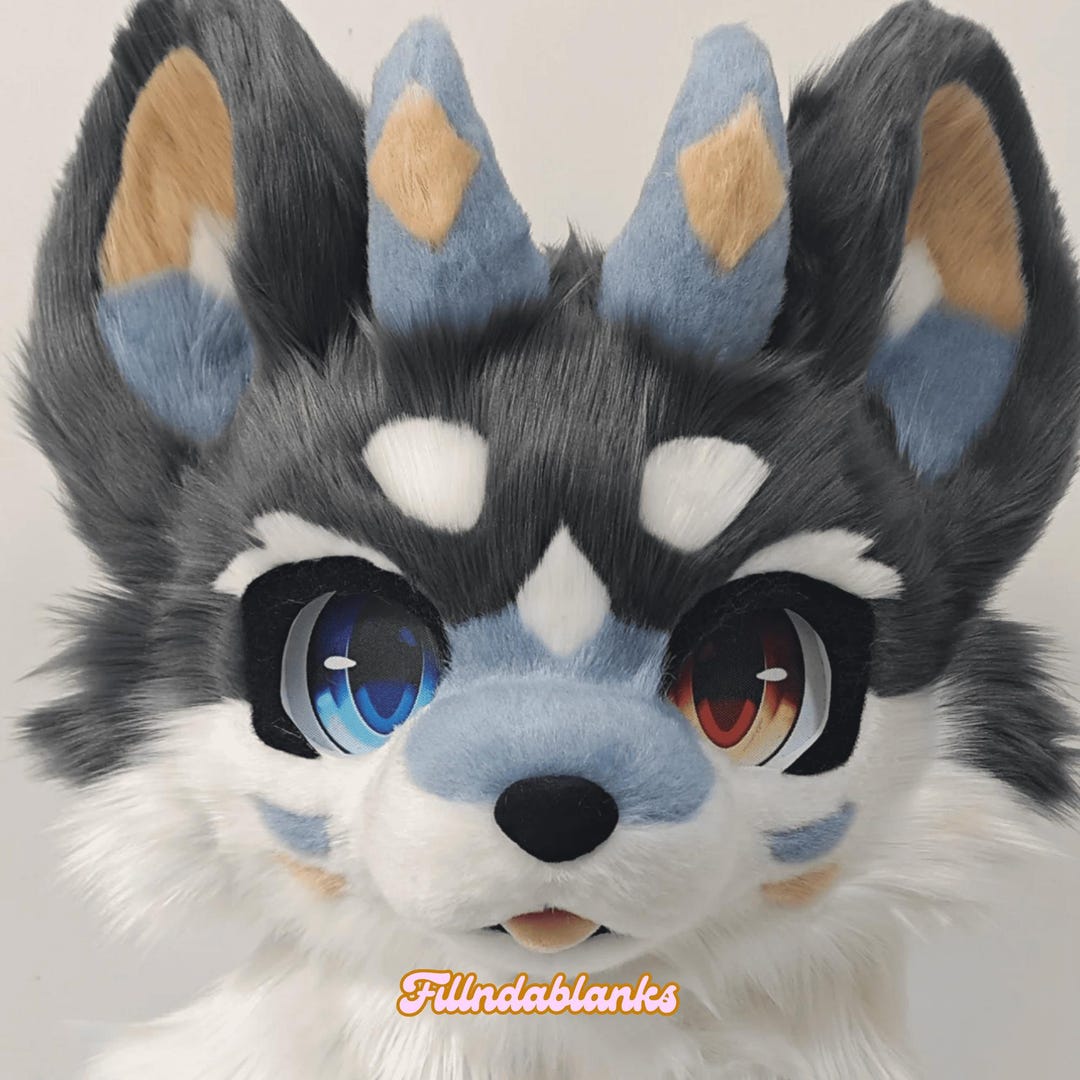 Odd-eyed Nether Dragon Fursuit Head, Custom Fursuit Head, Kenomo Theme ...