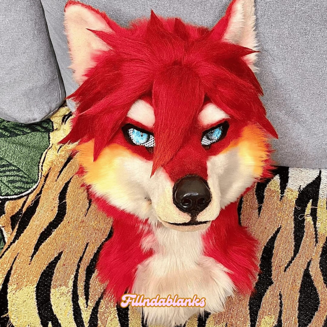 Handsome Flame Fox Fursuit Head, Custom Fursuit Head, Kenomo Theme ...