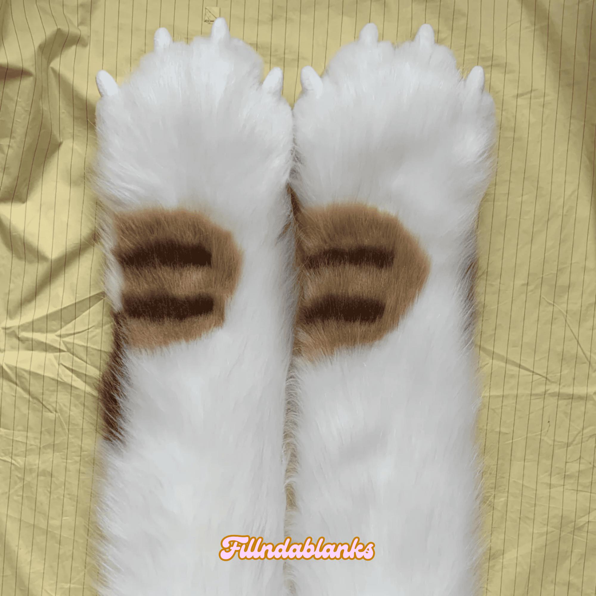 Cute Cow Cat Fursuit Paw,patchwork Paws,furry Nails,four-finger Claw ...