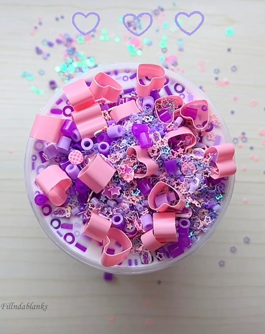 Heart Shaped Slime,pink Slime,clay Slime,stress Relief Slime,fluffy ...