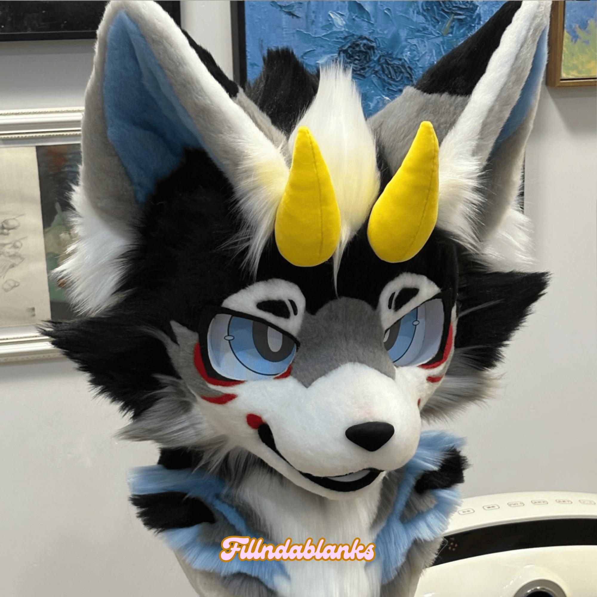 Gallant Lone Wolf Fursuit Head, Custom Fursuit Head, Kenomo Theme Party ...