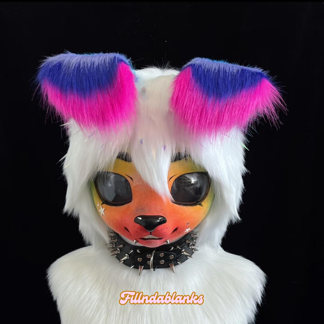 Gothic Mango Dog Fursuit Head, Custom Fursuit Head, Kenomo Theme Party ...