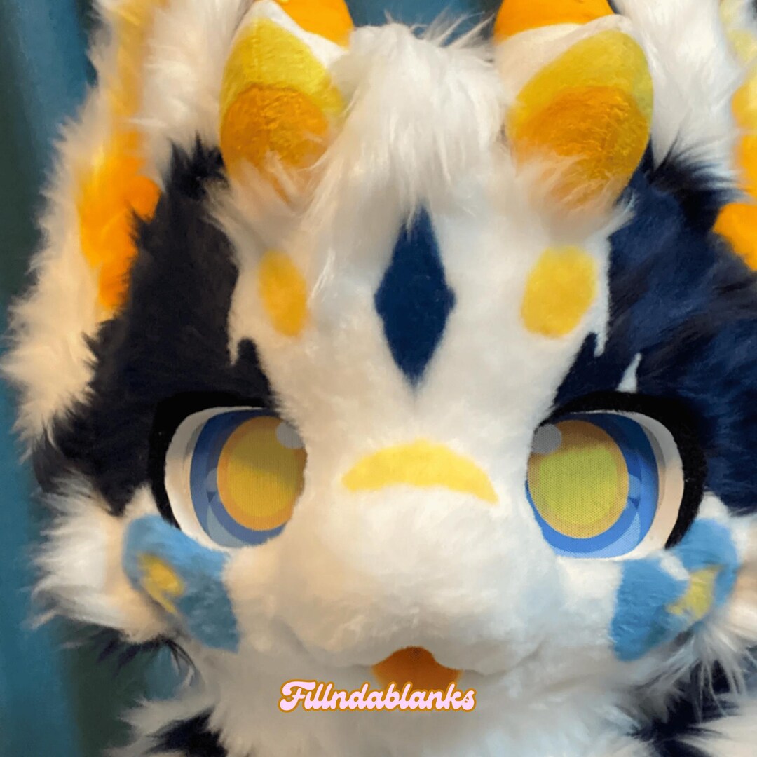 Cute Lightning Chinchilla Fursuit Head, Custom Fursuit Head, Kenomo ...