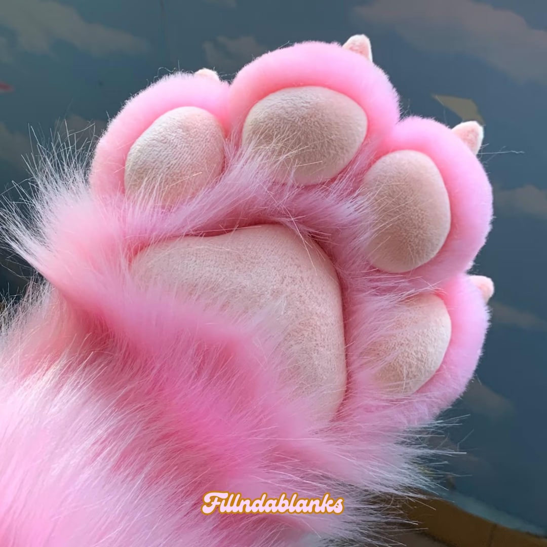 Lovely Pink Fursuit Paw,patchwork Paws,furry Nails,four-finger Claw ...