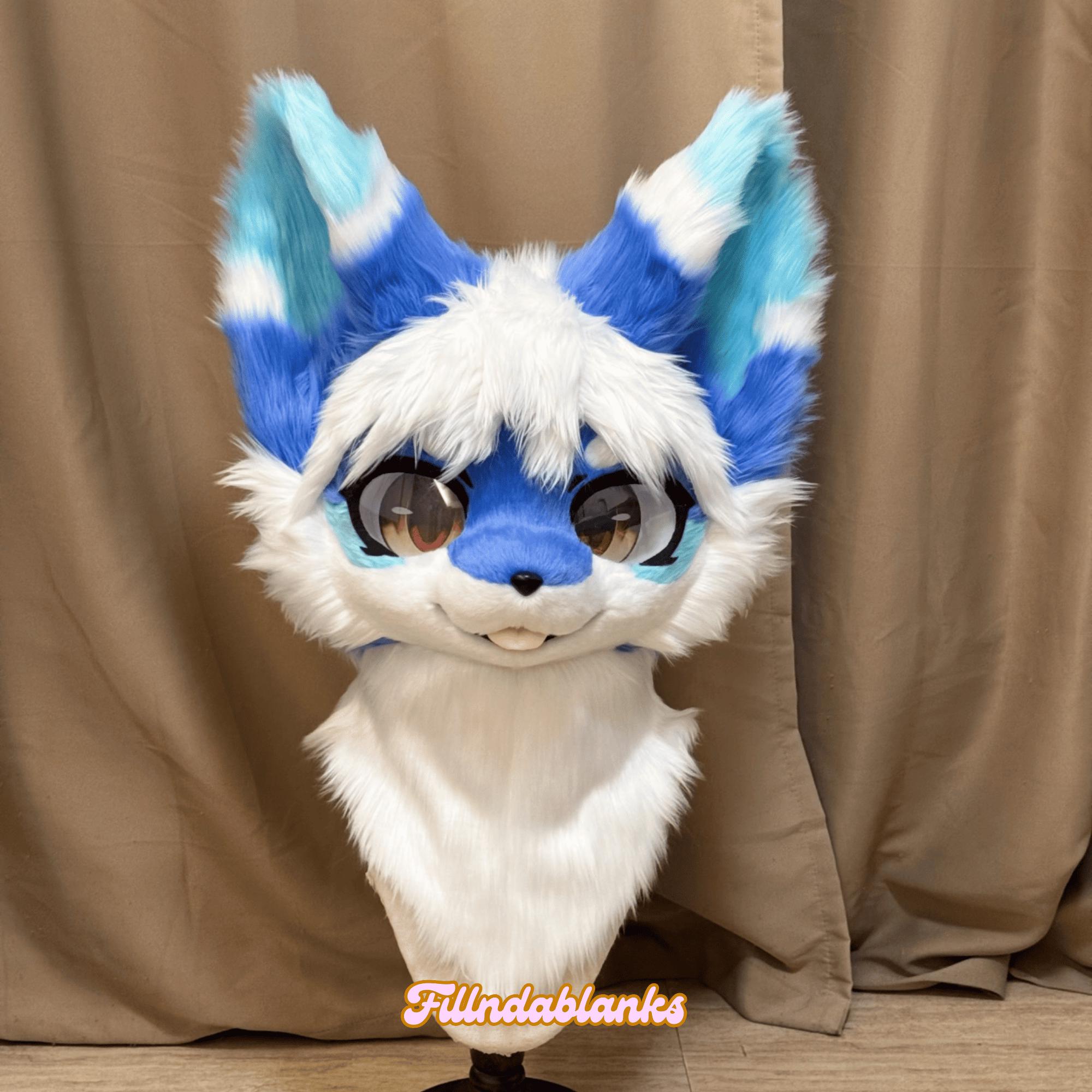 Blue Skiing Cute Dog Fursuit Head, Custom Fursuit Head, Kenomo Theme ...