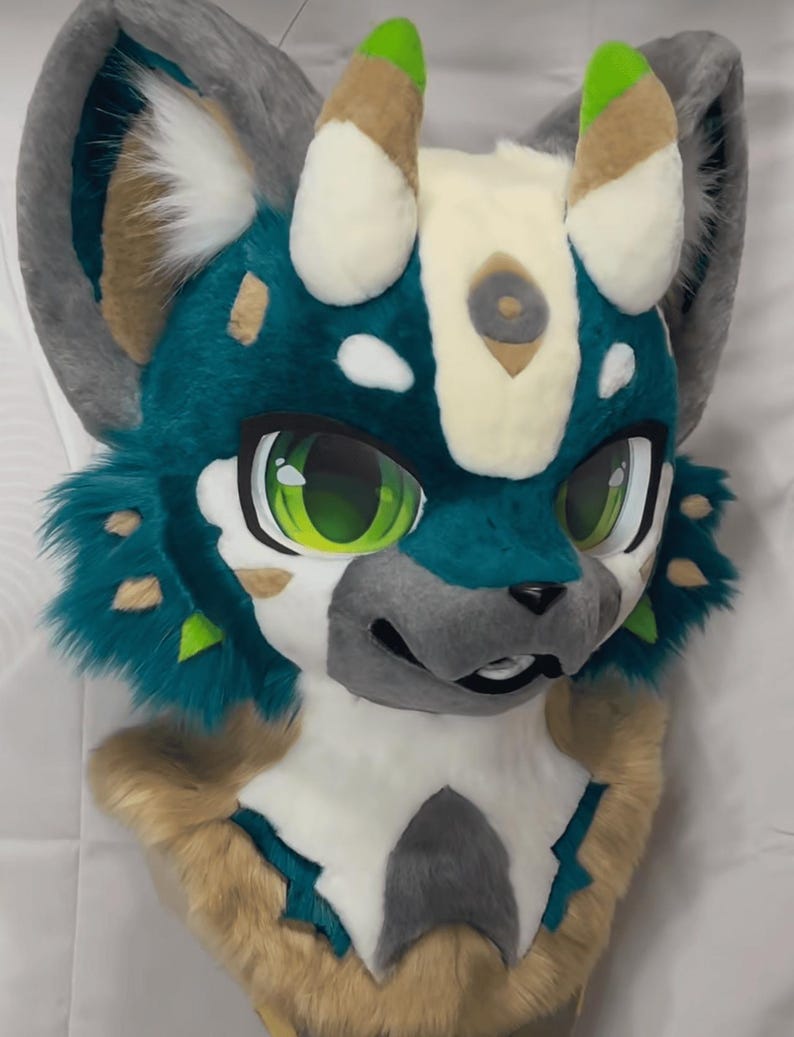 Custom Fursuit Head, Kenomo Theme Party, Fursuit Mask, Fantasy Creature ...