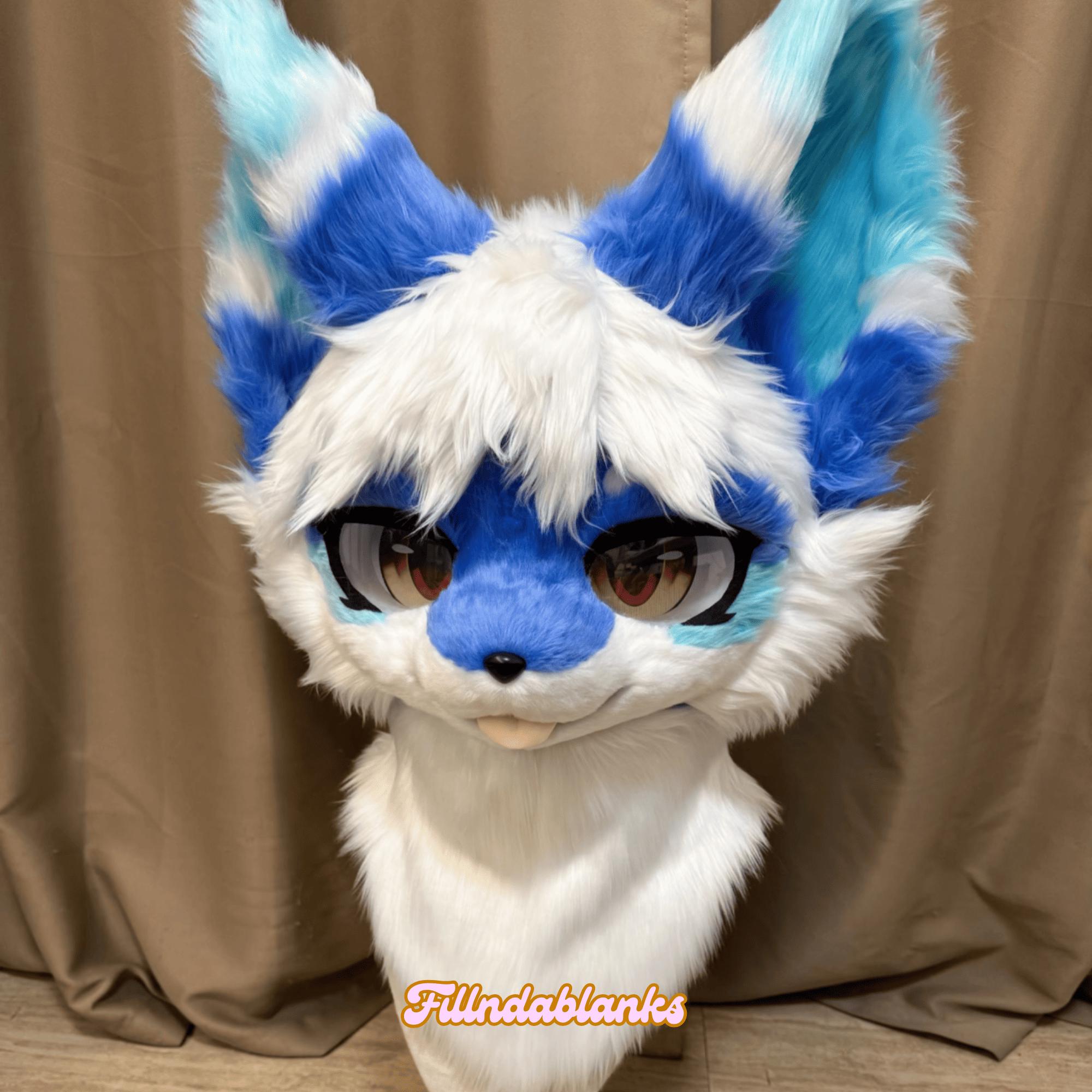 Blue Skiing Cute Dog Fursuit Head, Custom Fursuit Head, Kenomo Theme ...