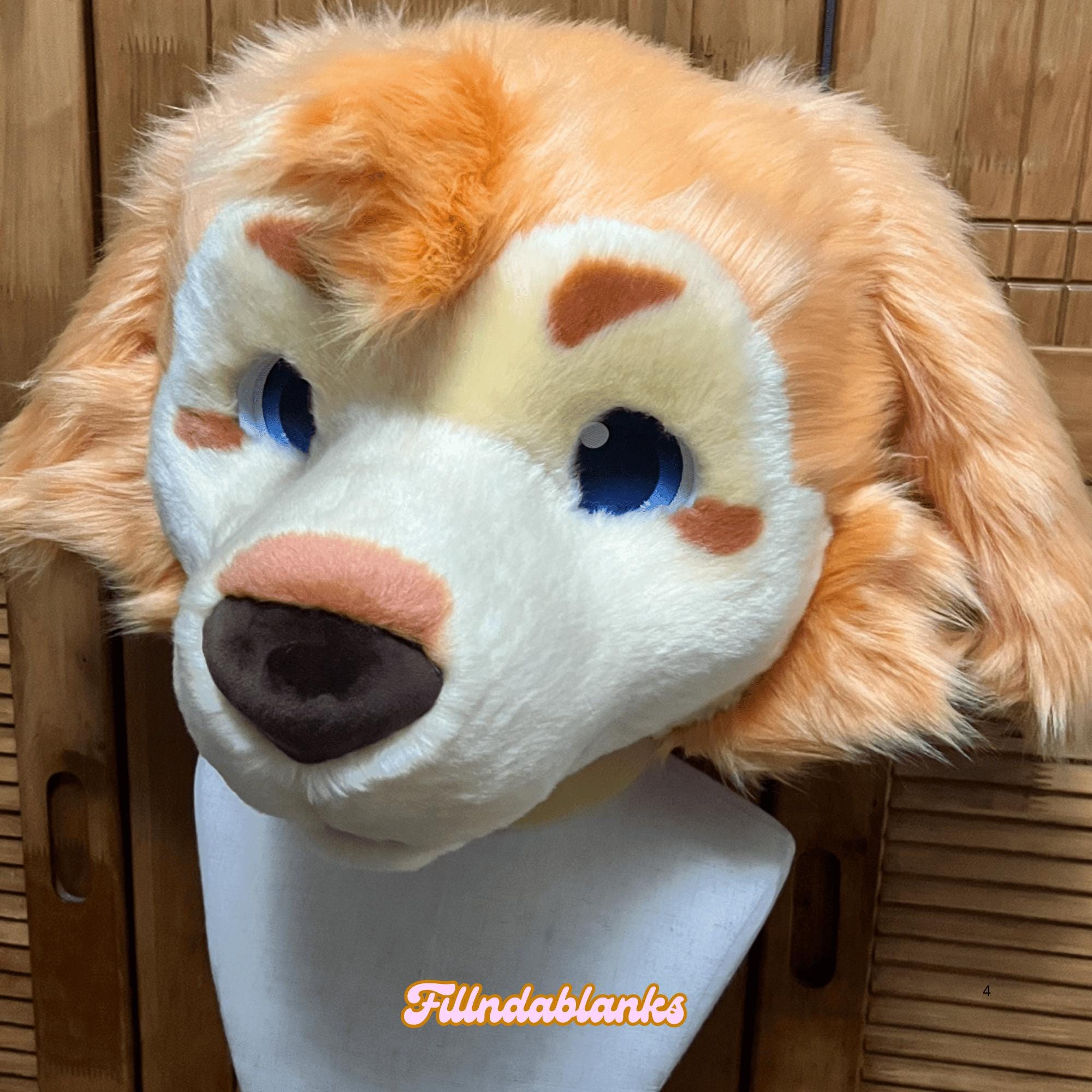 Cute Cream Bread Dog Fursuit Head, Custom Fursuit Head, Kenomo Theme ...