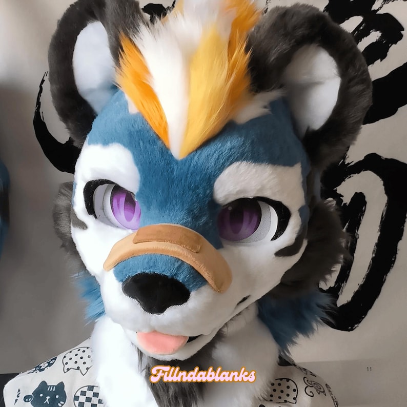 Bandaged Gangster Dog Fursuit Head, Custom Fursuit Head, Kenomo Theme ...