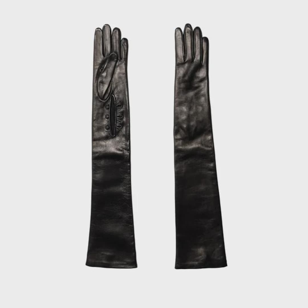 Long Leather Opera Gloves Gift for Her - Etsy