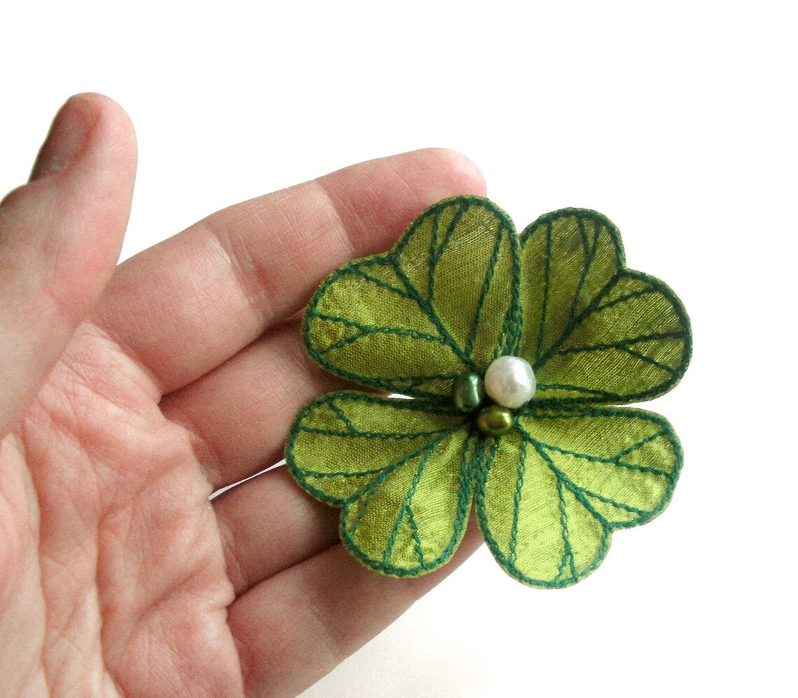 Lucky Four Leaf Clover Hair Clip Your Choice of Alligator | Etsy