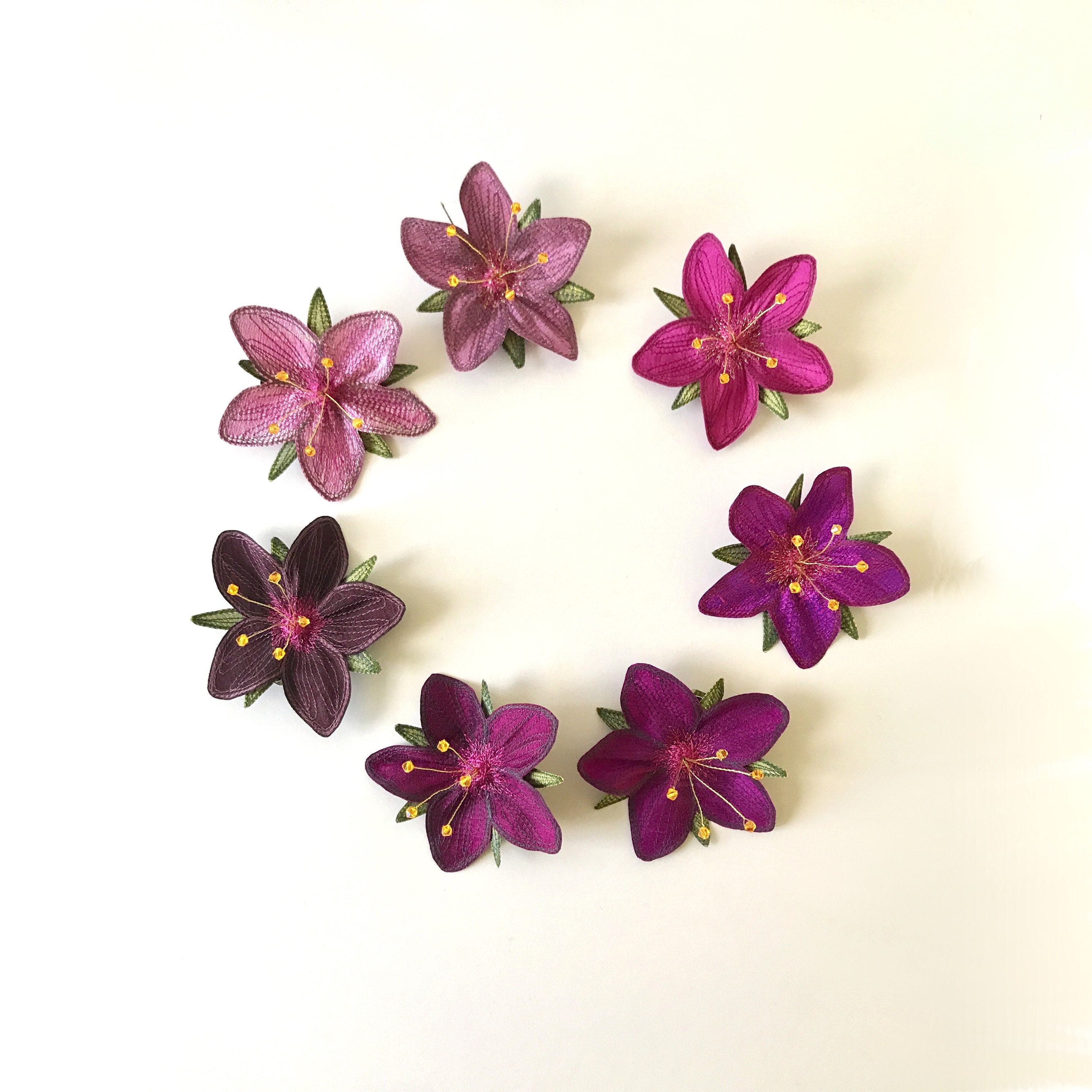 Magenta Scarlet Pimpernel Hair Clips: 7 Shades of | Etsy