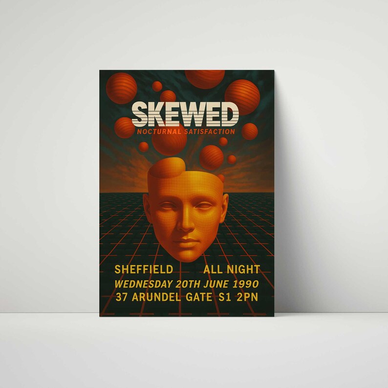1990's Rave Inspired 'skewed' Poster – Premium Semi-glossy Poster - Etsy