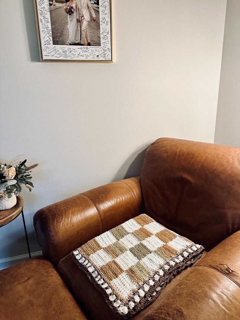 Checkered Baby Blanket | Crochet Baby Blanket | Checkered Baby Decor ...