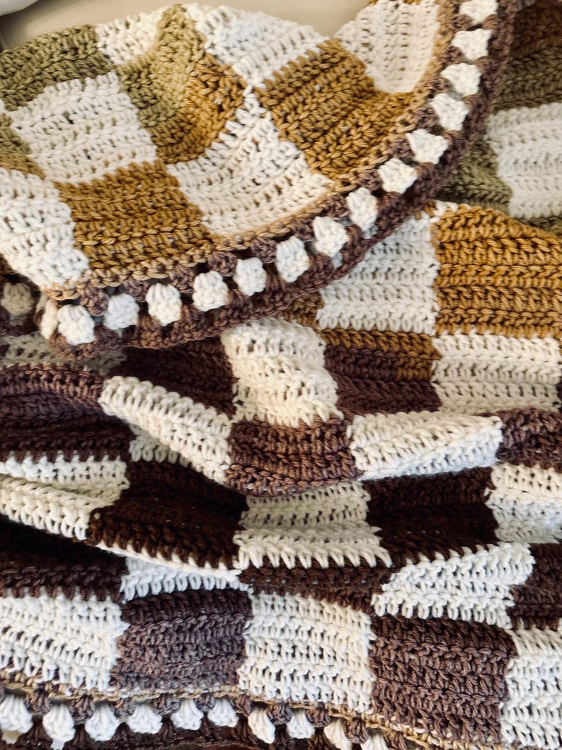 Checkered Baby Blanket | Crochet Baby Blanket | Checkered Baby Decor ...