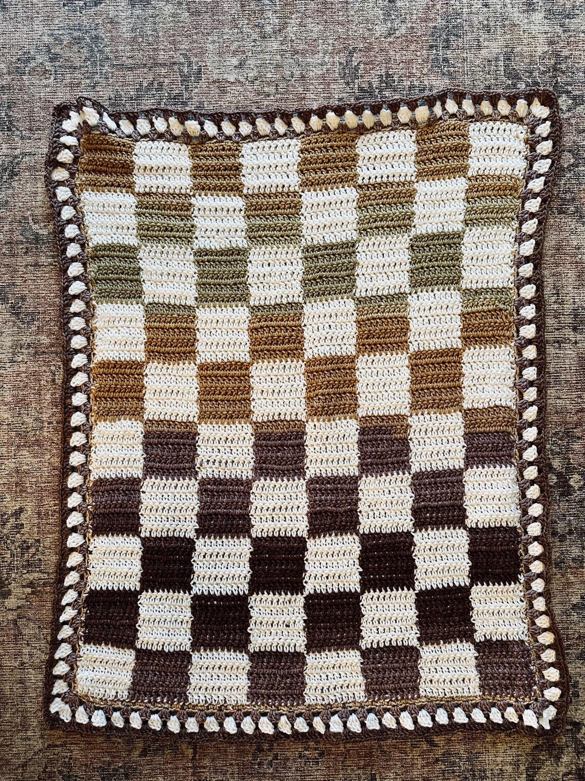 Checkered Baby Blanket | Crochet Baby Blanket | Checkered Baby Decor ...