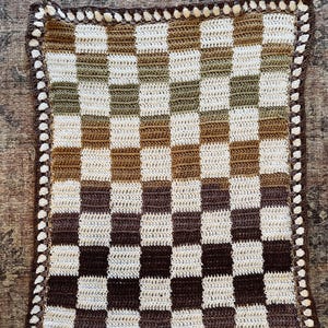 Checkered Baby Blanket | Crochet Baby Blanket | Checkered Baby Decor ...