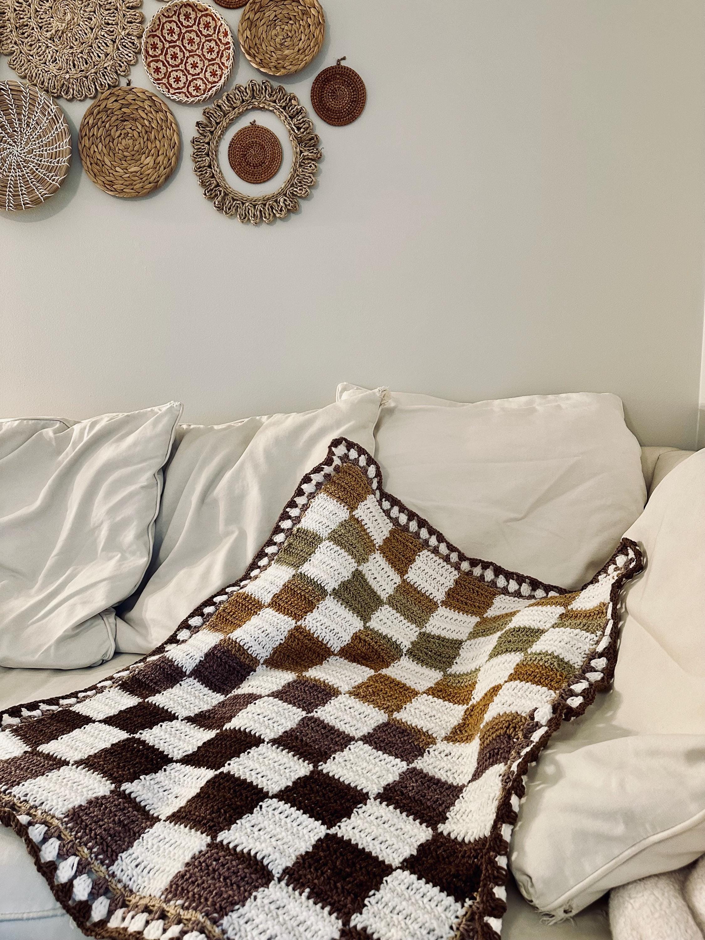 Checkered Baby Blanket | Crochet Baby Blanket | Checkered Baby Decor ...