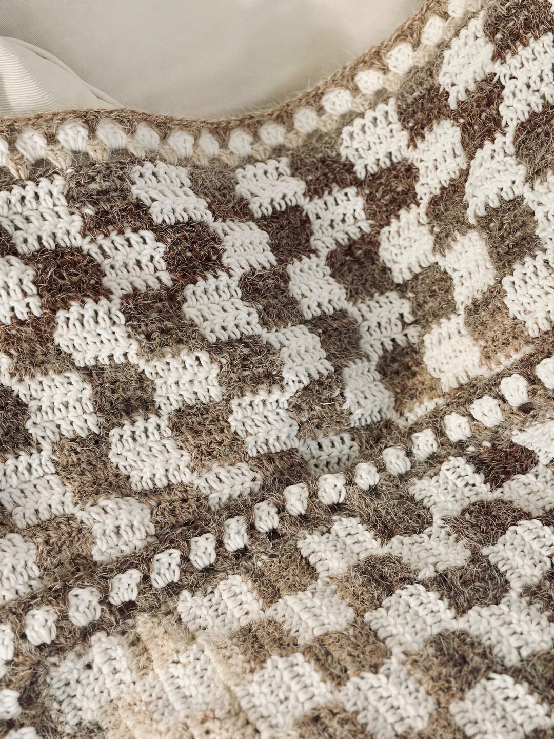 Neutral Crochet Baby Blanket | Checkered Baby Blanket | Crochet Baby ...