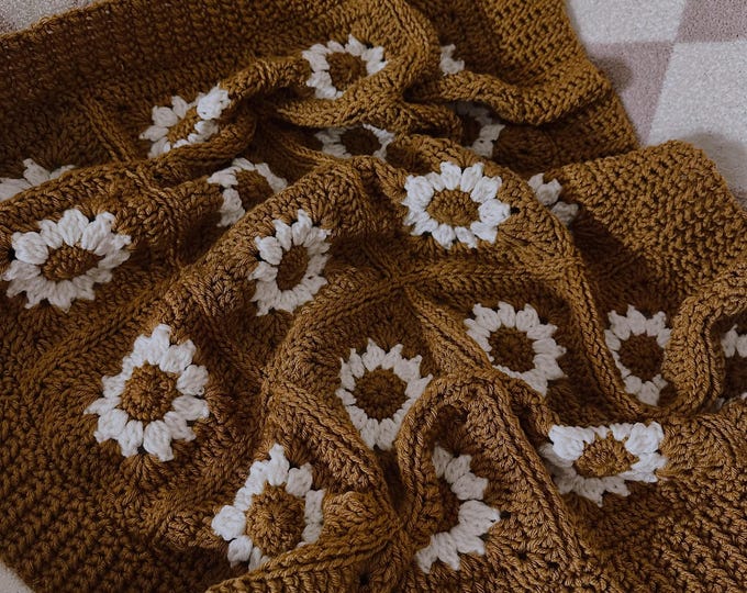 CUSTOM Daisy Baby Blanket | CUSTOM Crochet Baby Blanket | Baby Shower ...