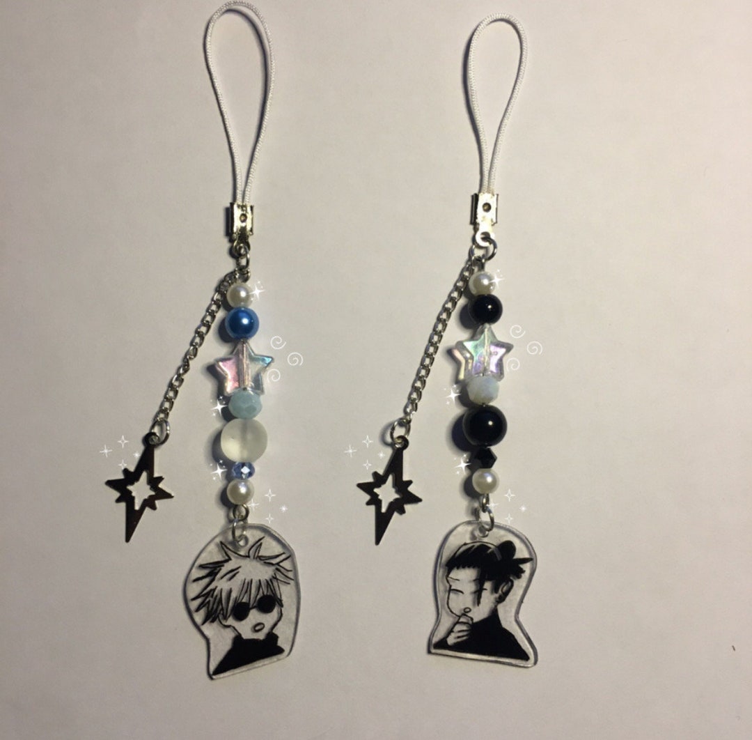 Gojo & Geto Phone Charm / Y2k / Beaded Jewelry / Gift for Her ...