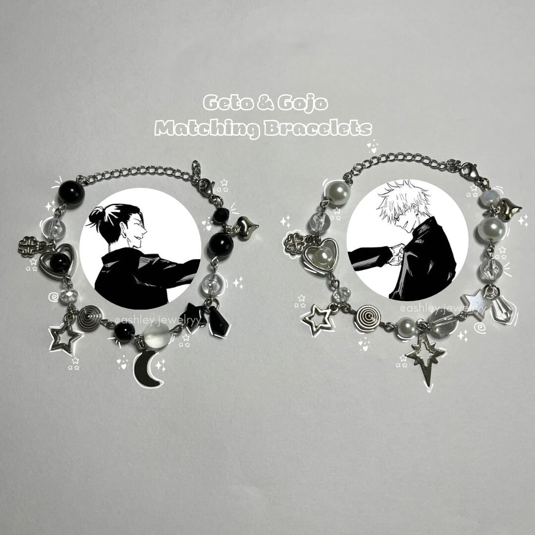 Geto & Gojo Matching Bracelets / Beaded Bracelet / Handmade Jewelry ...