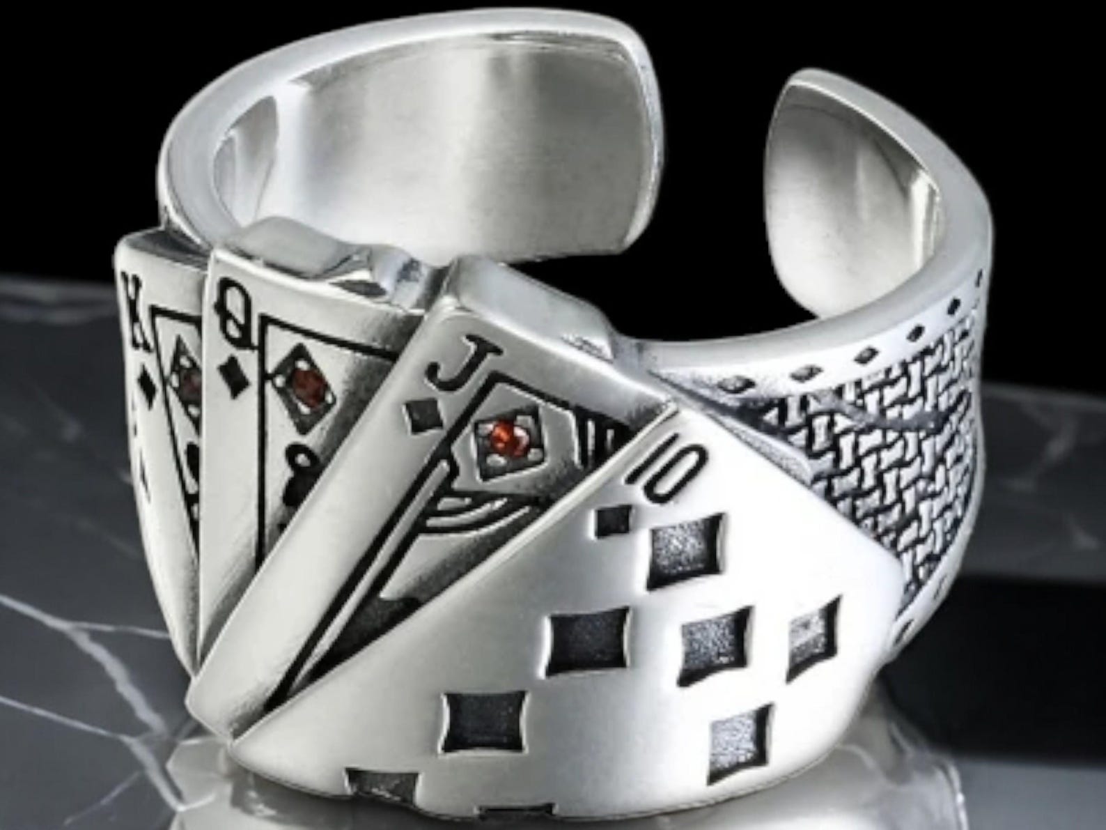 Hip Hop Playing Card Ring-adjustable Lucky Band,cool Finger Ring for ...