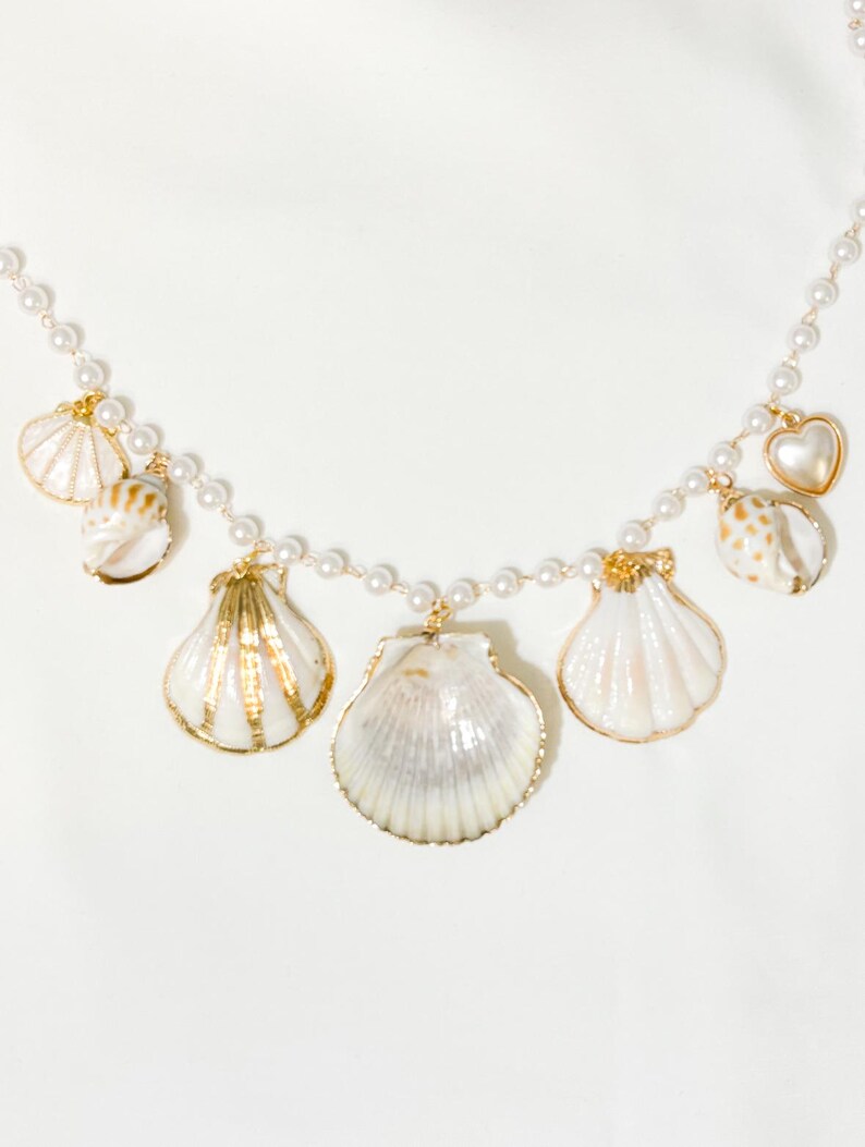 Seashell Charm Necklace - Etsy